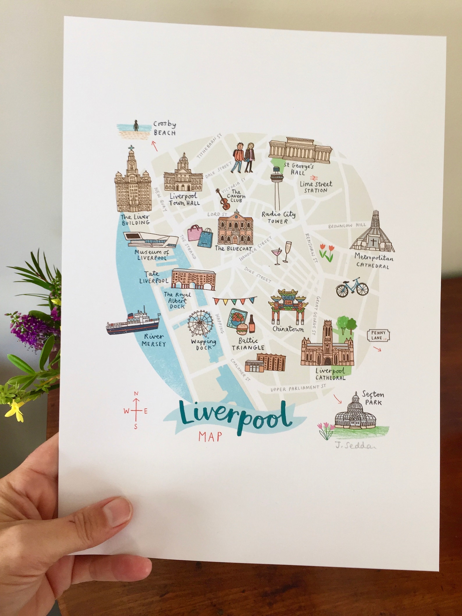 Map of Liverpool Print | Unframed A4 or A3 - Etsy