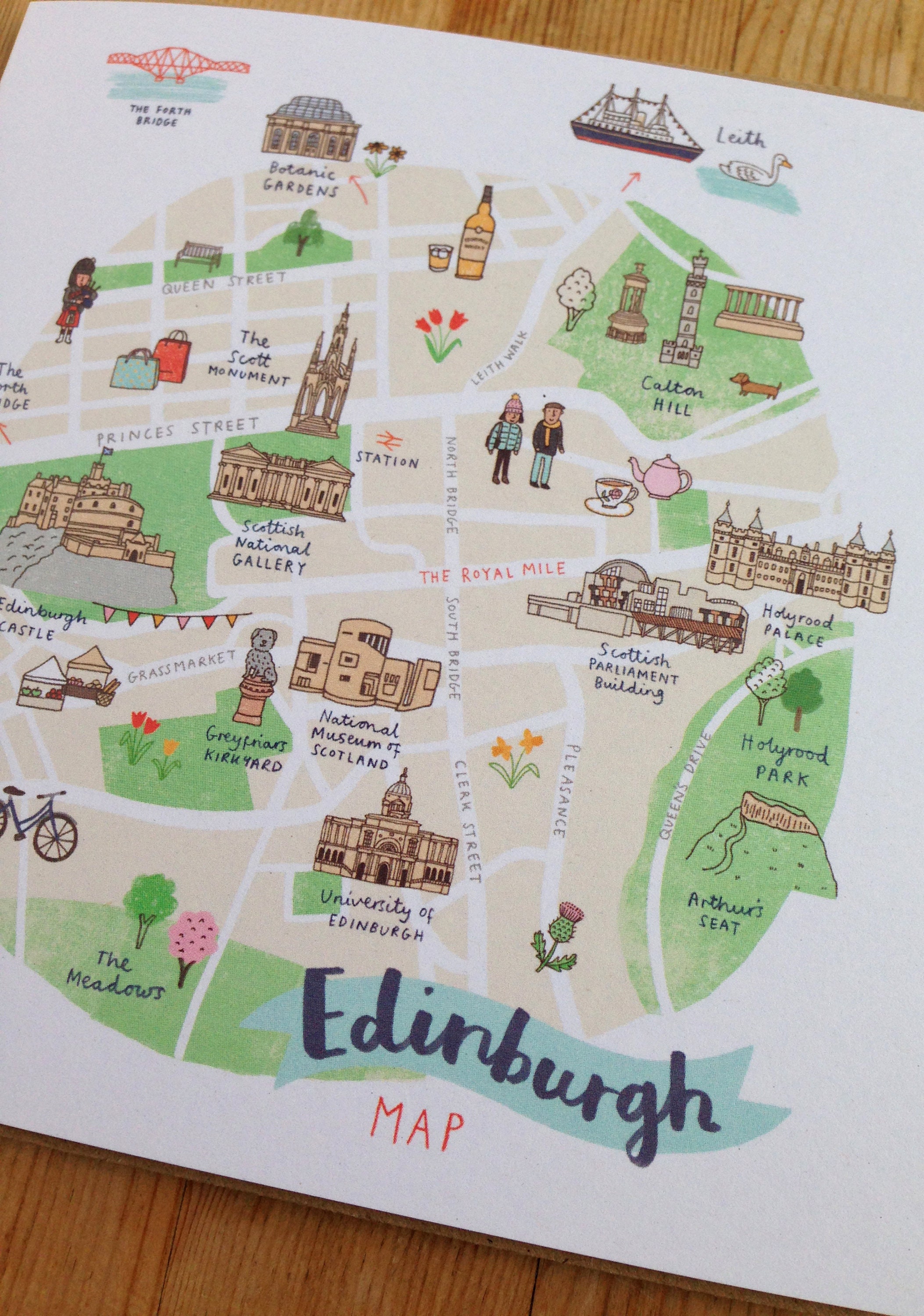 Map of Edinburgh Card - Etsy UK