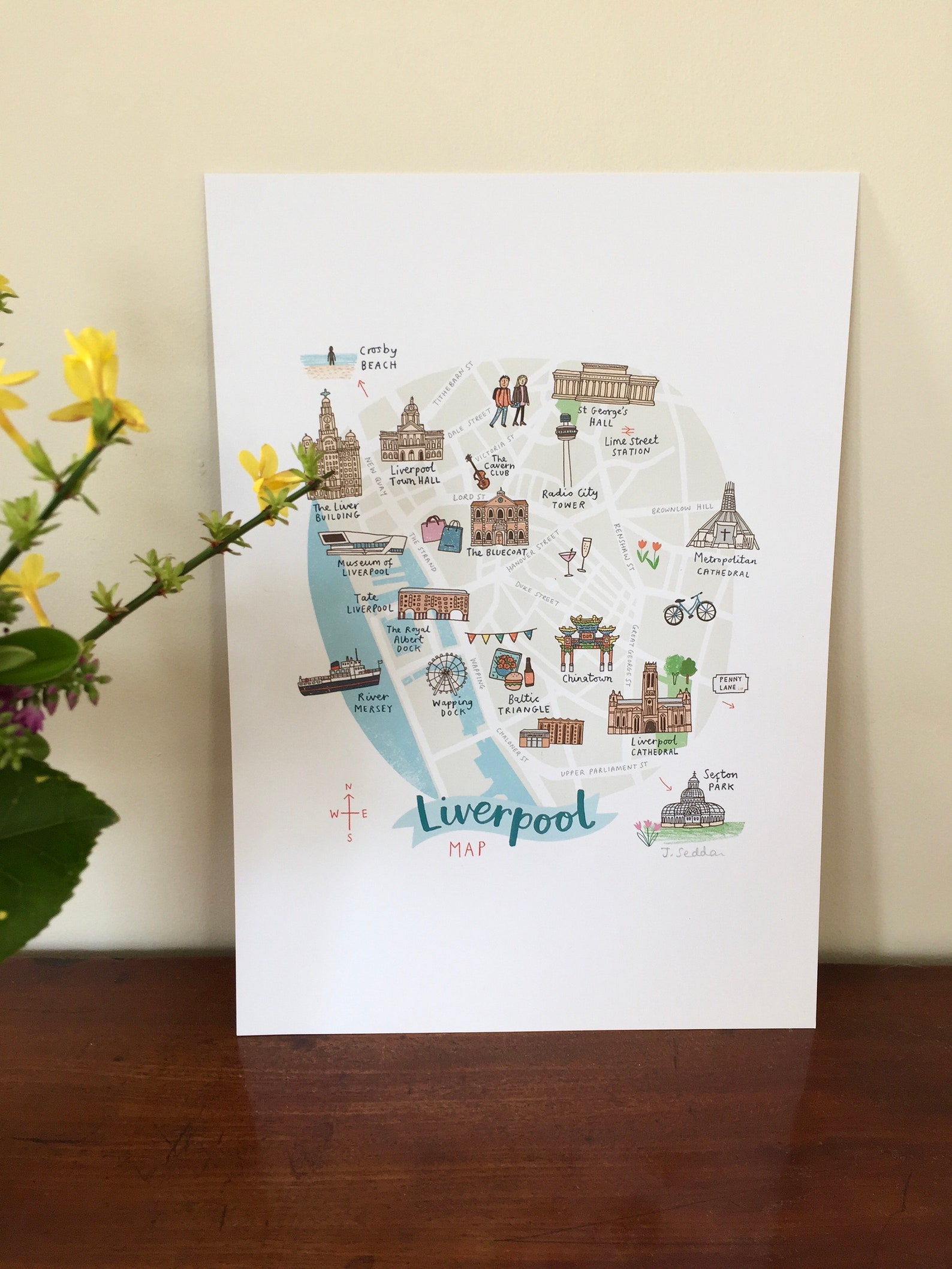 Map of Liverpool Print | Unframed A4 or A3 - Etsy