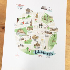 Map of Edinburgh A4 Print - Etsy