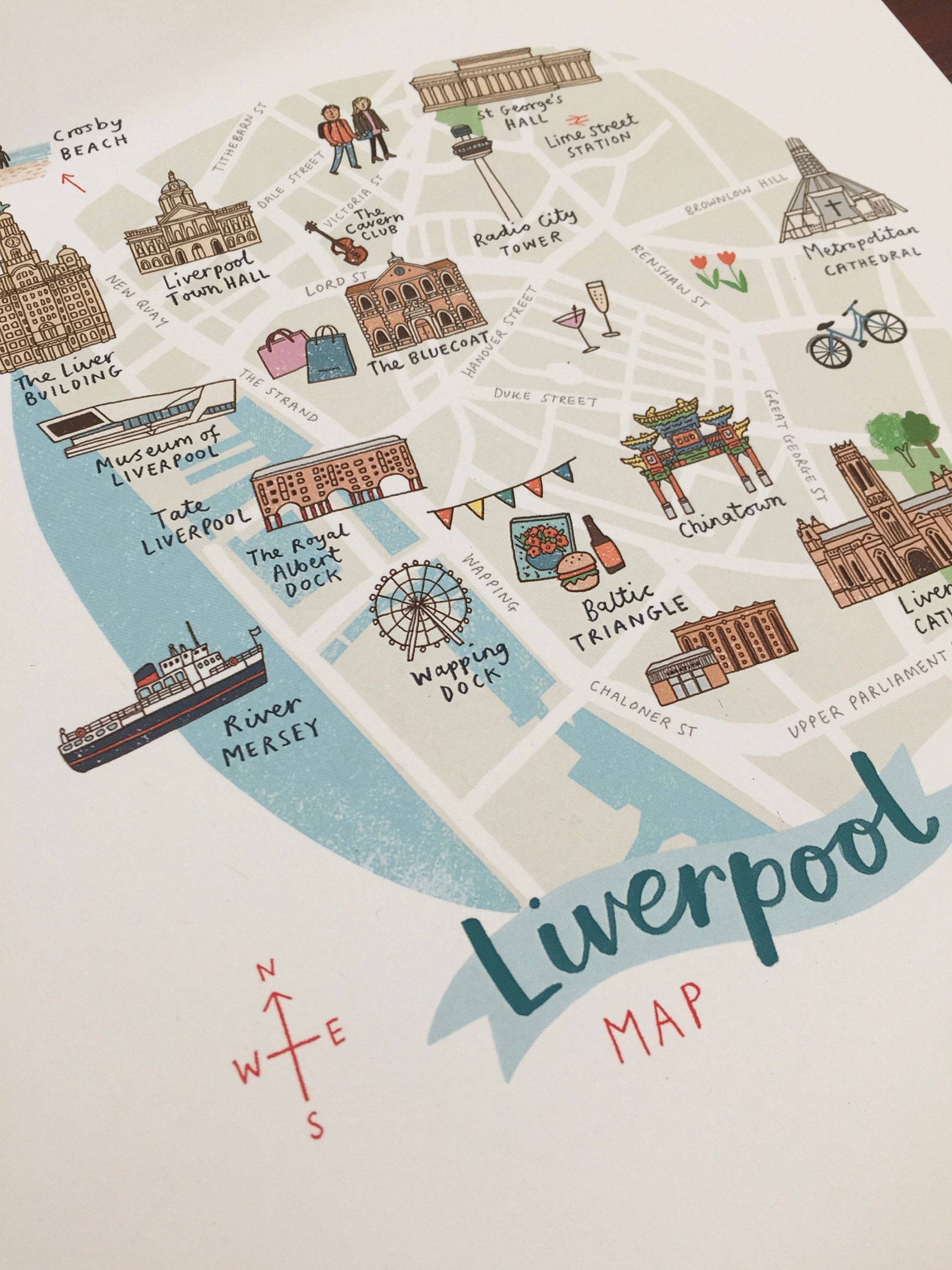 Map of Liverpool Print | Unframed A4 or A3 - Etsy