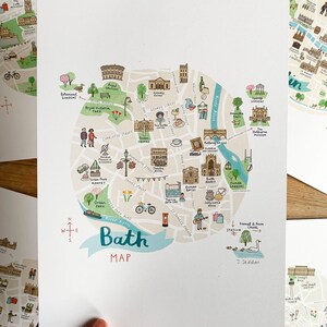 Map of Bath Print | Unframed A4 or A3 - Etsy UK