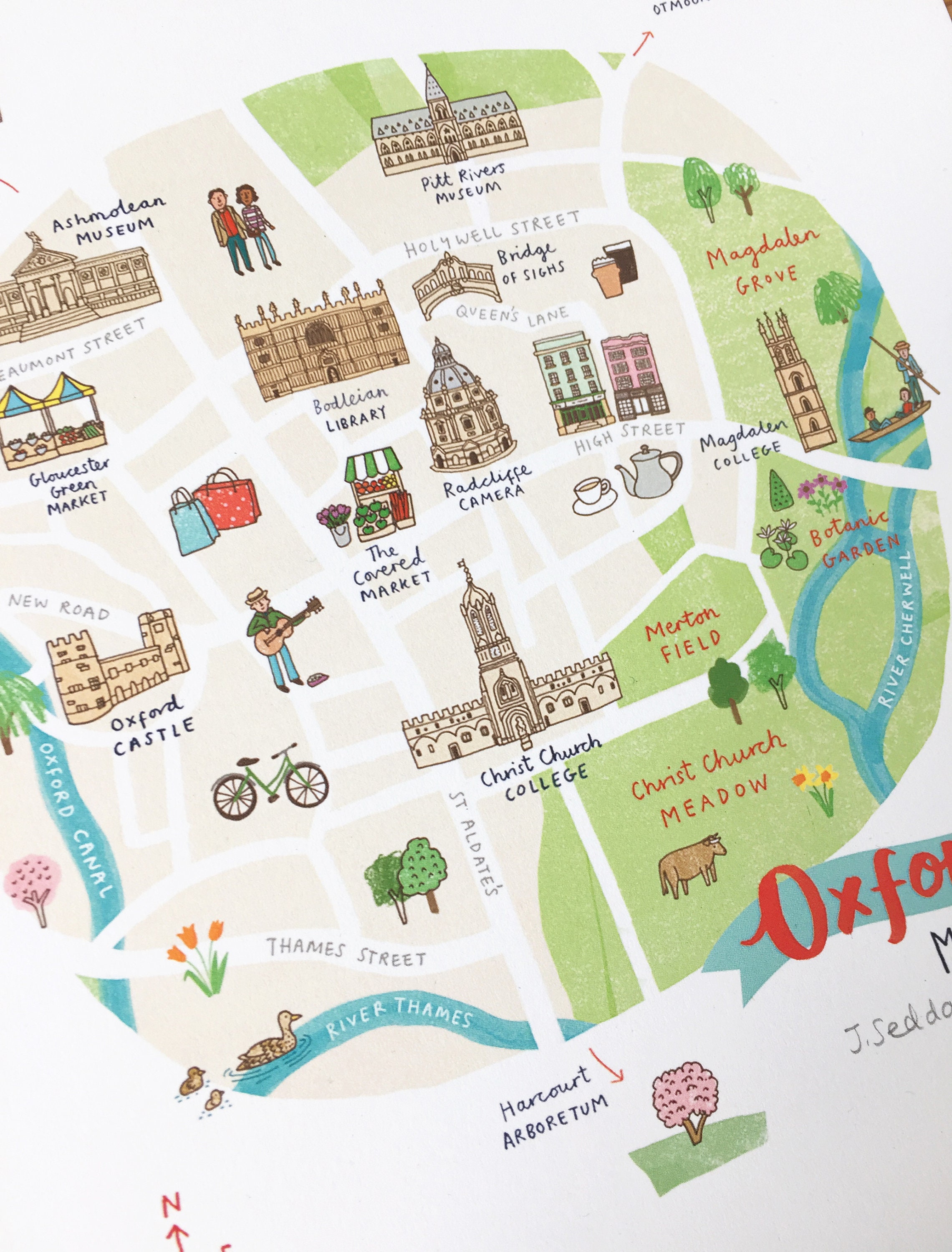 Map of Oxford Print Unframed A4 or A3 - Etsy