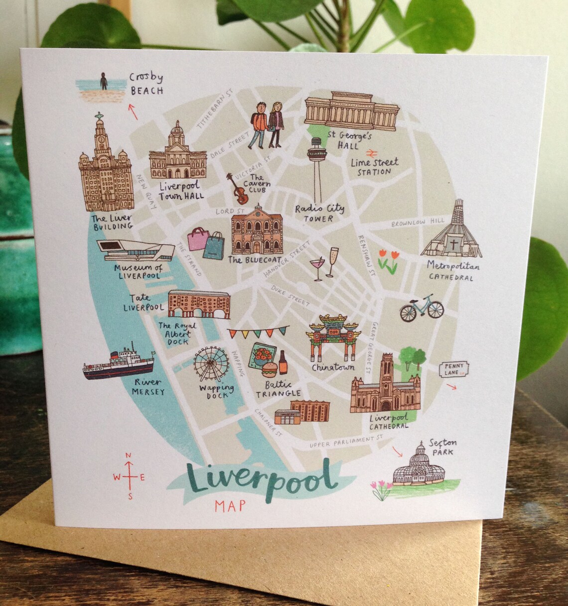 Map of Liverpool Card - Etsy UK