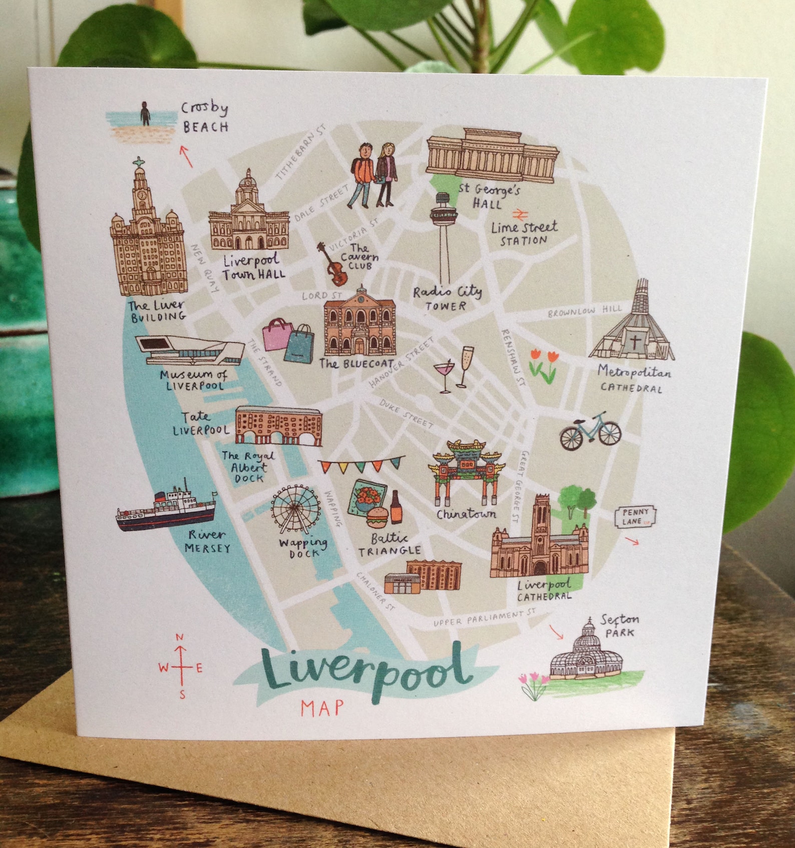 Map of Liverpool Card - Etsy