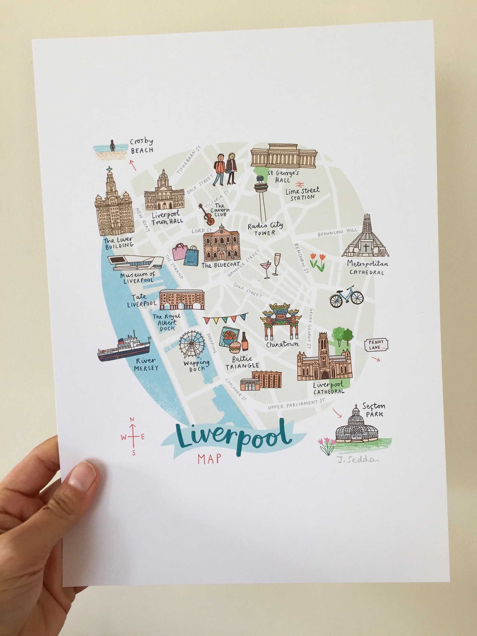 Map of Liverpool Print | Unframed A4 or A3 - Etsy