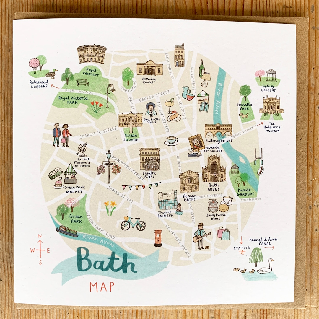Map of Bath Card - Etsy