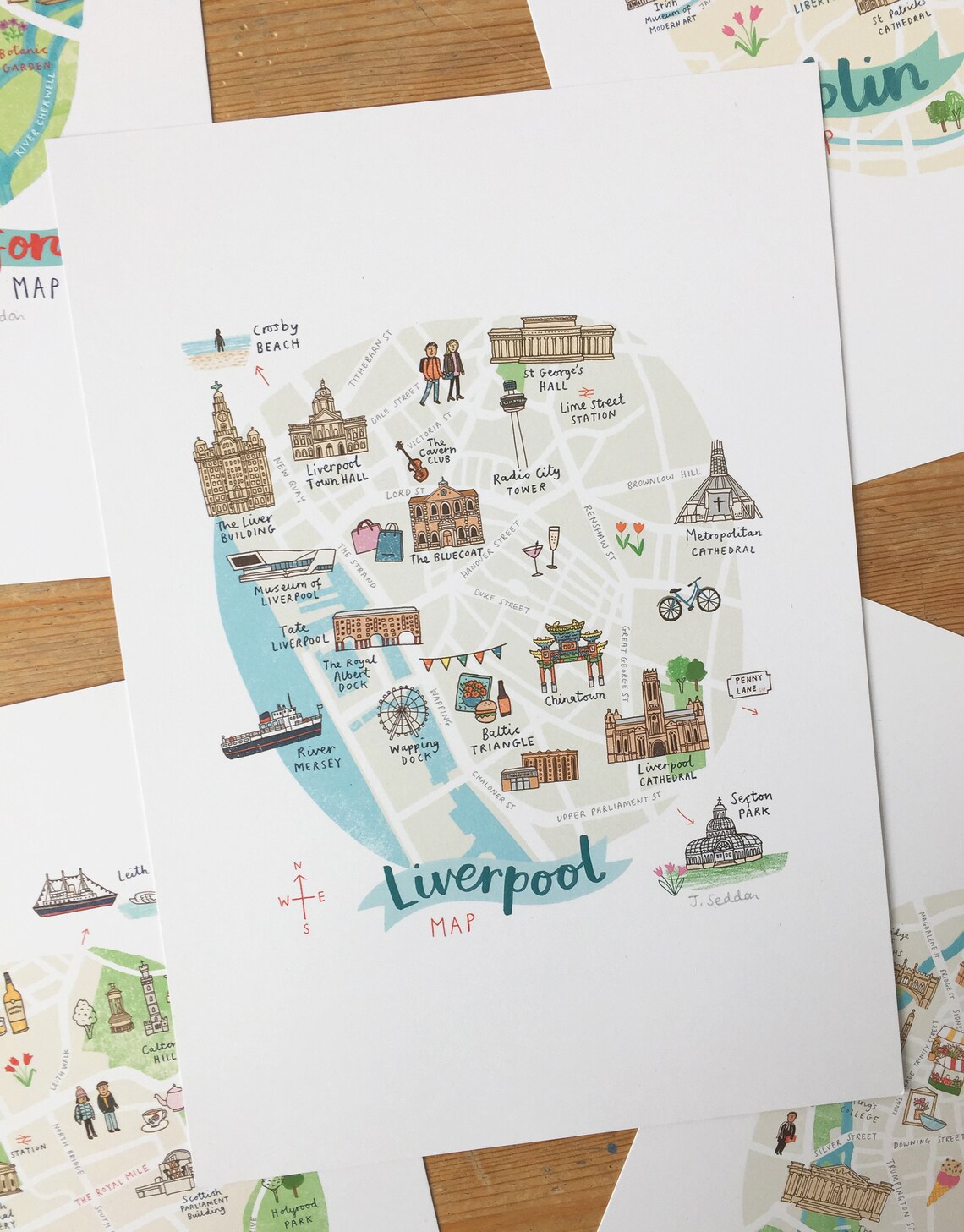 Map of Liverpool Print | Unframed A4 or A3 - Etsy