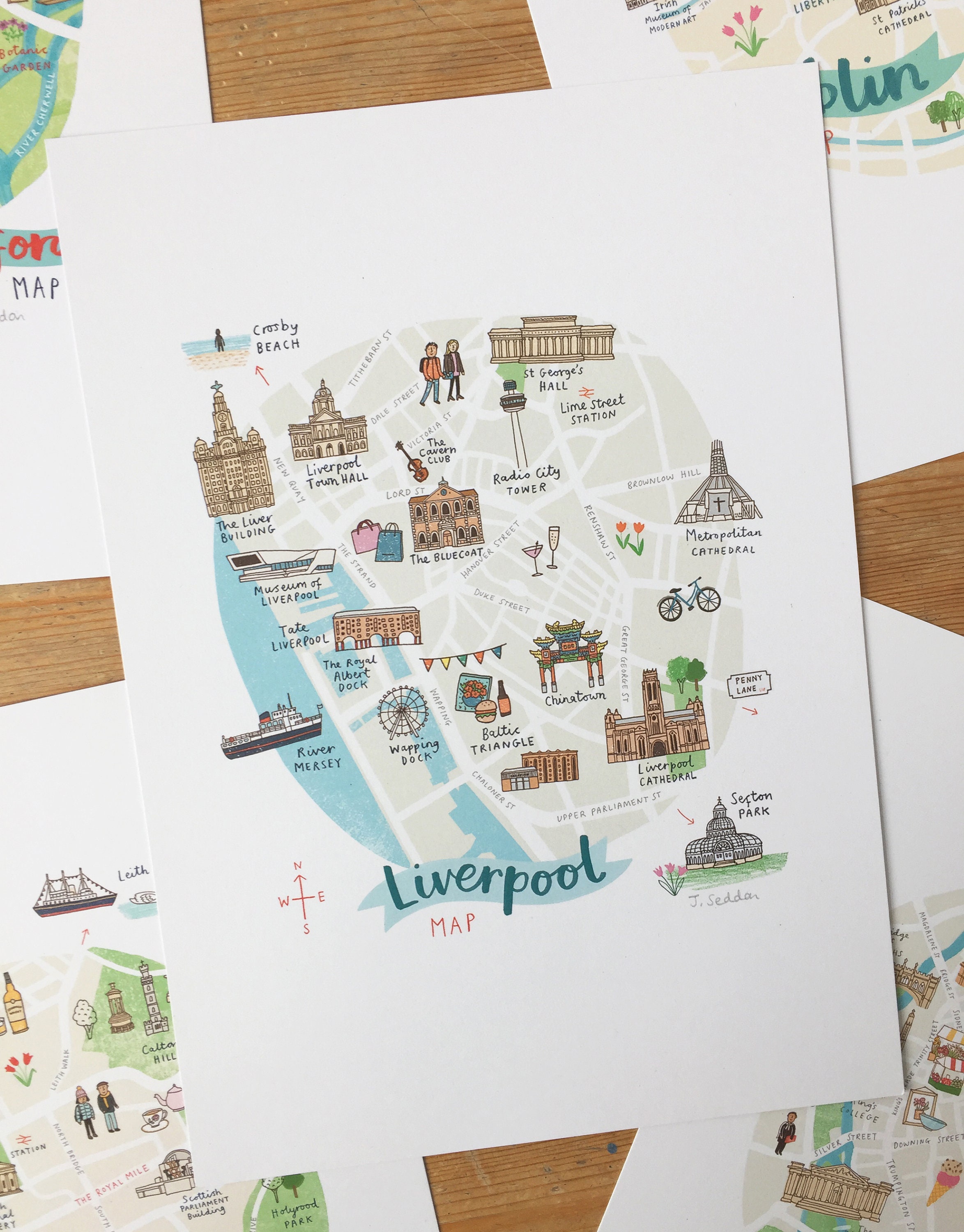 Map of Liverpool Print | Unframed A4 or A3 - Etsy UK