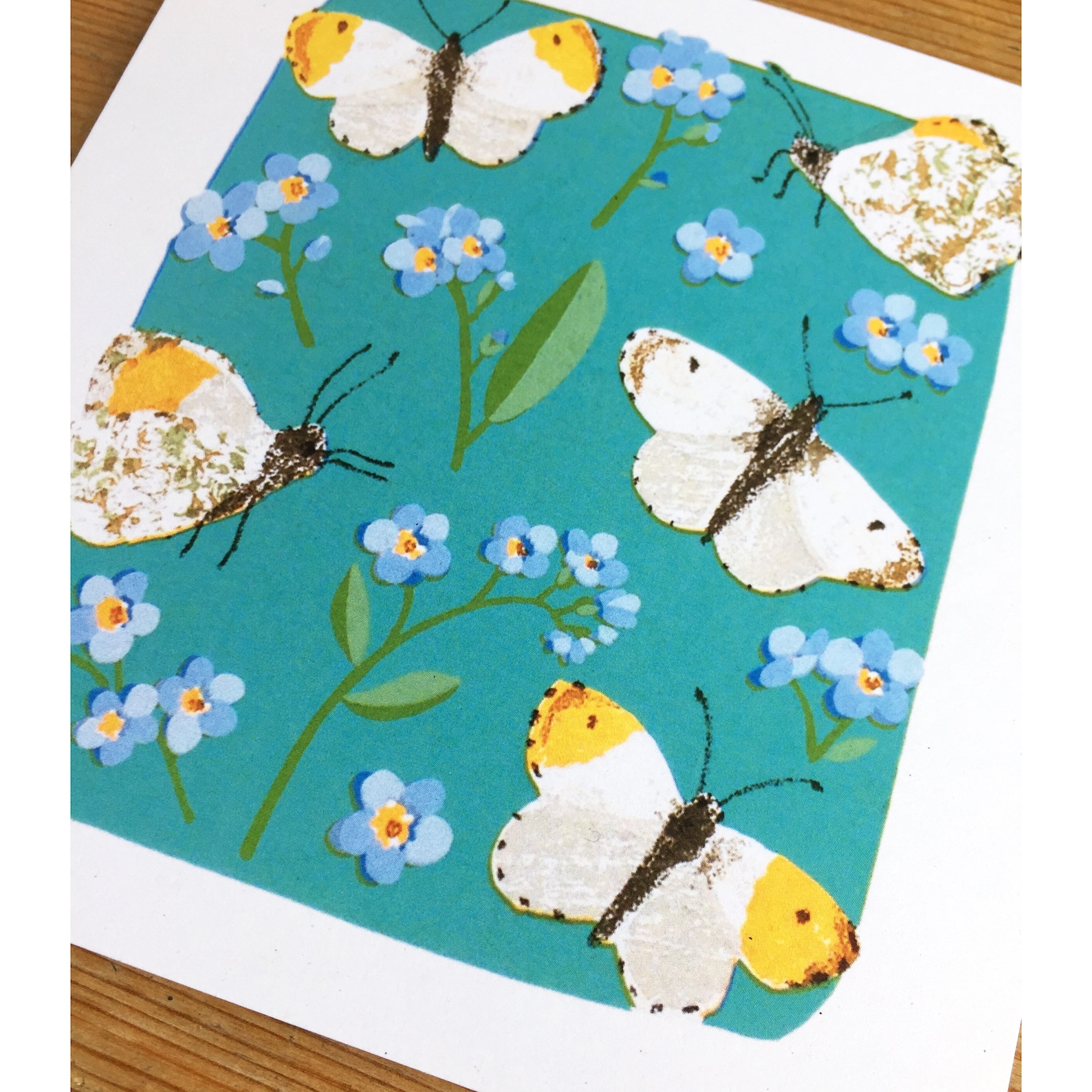 Orange Tips and Forget-me-nots Card - Etsy UK
