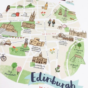 Map of Edinburgh A4 Print - Etsy