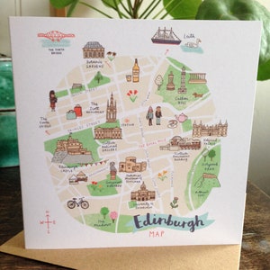 Map of Edinburgh Card - Etsy
