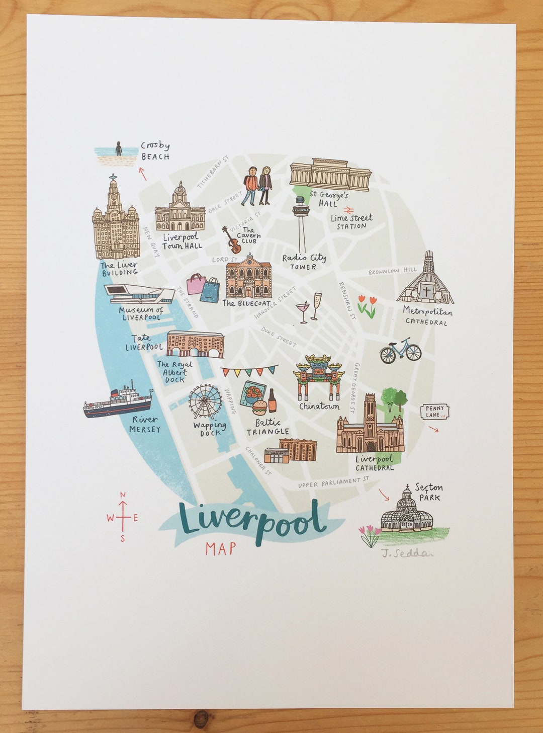 Map of Liverpool Print | Unframed A4 or A3 - Etsy