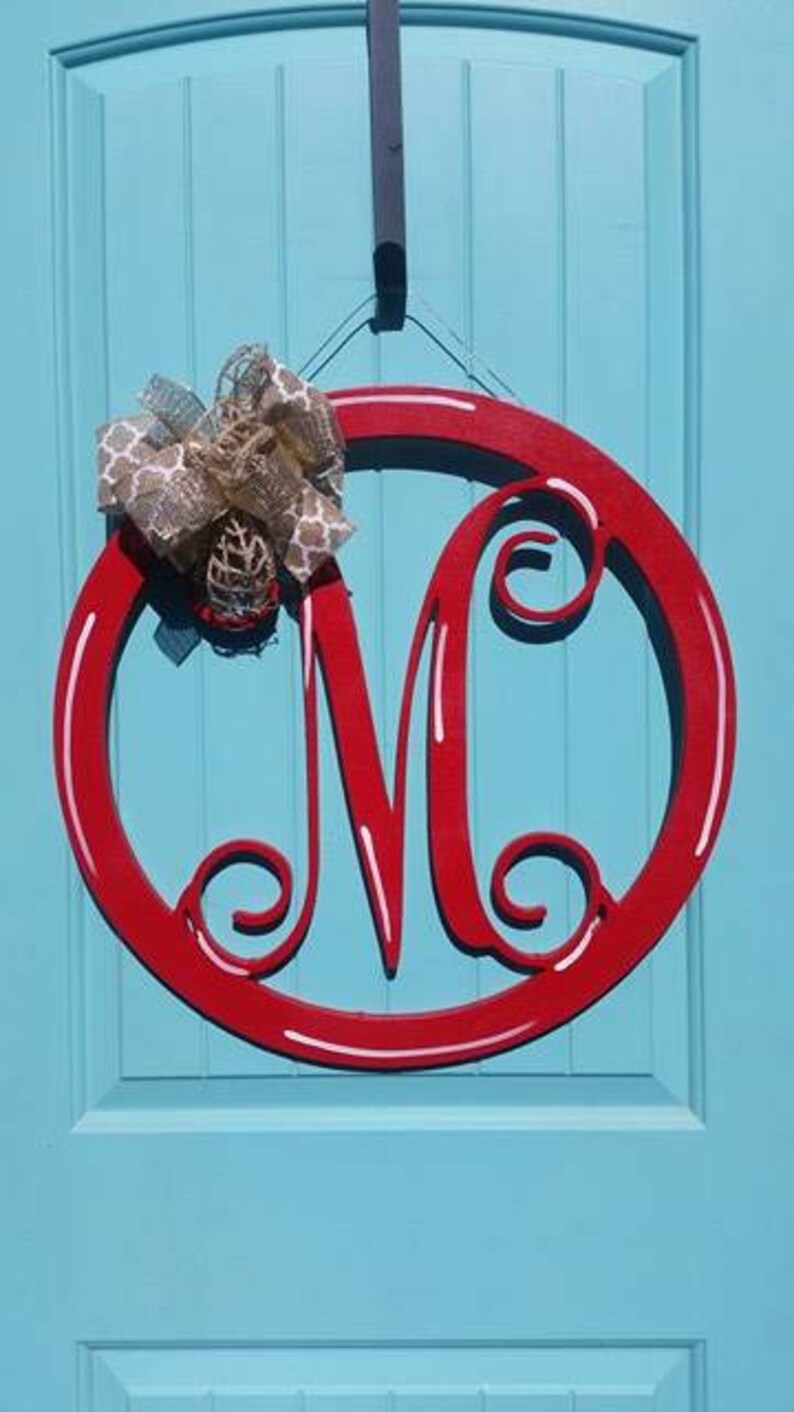 Monogram Door Hanger Initial Door Hanger M Door Hanger - Etsy