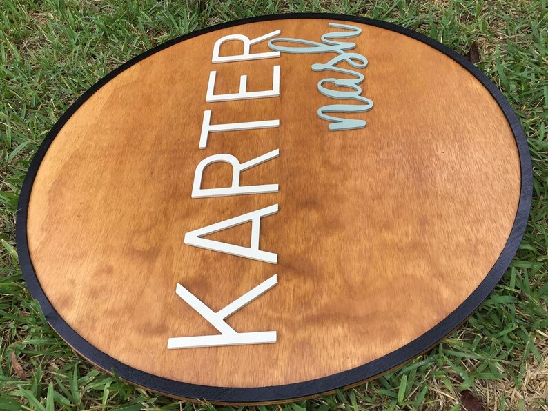 24 Round Name Sign 24 Nursery Round Name Sign - Etsy