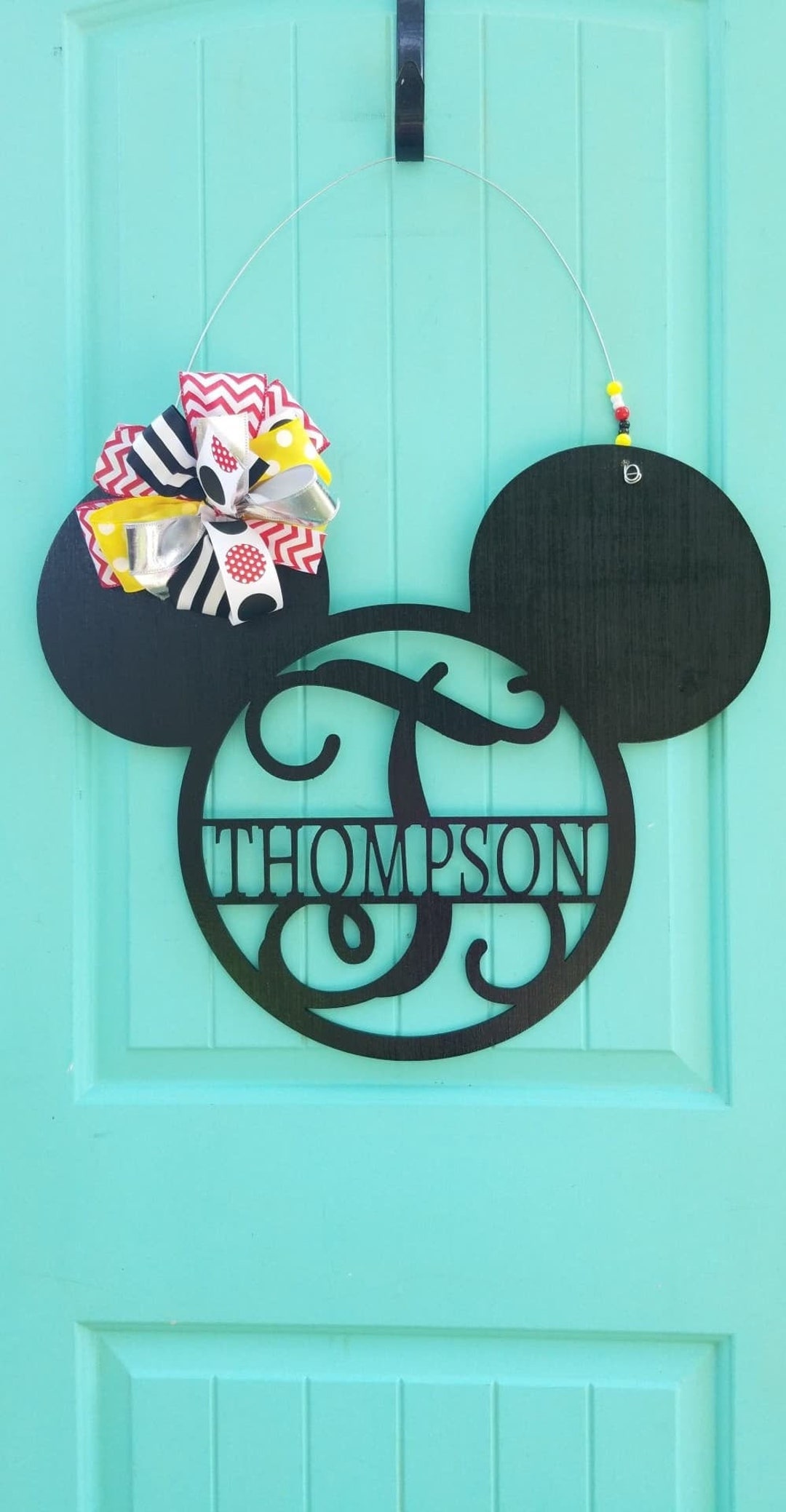 Mickey Mouse Door Hanger Mickey Door Hanger Mickey Monogram - Etsy