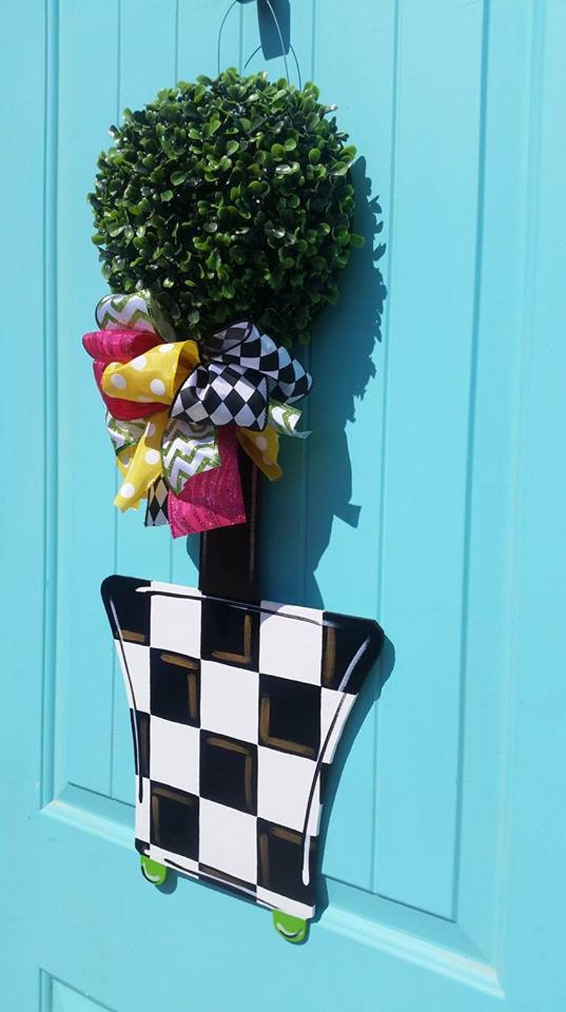 Topiary door hanger topiary wreath topiary door sign | Etsy