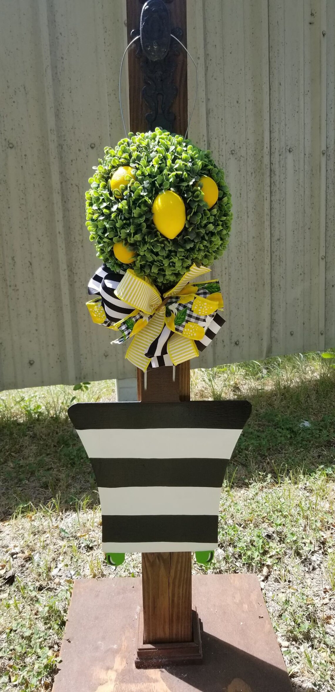 Lemon topiary door hanger lemon topiary door sign lemon | Etsy