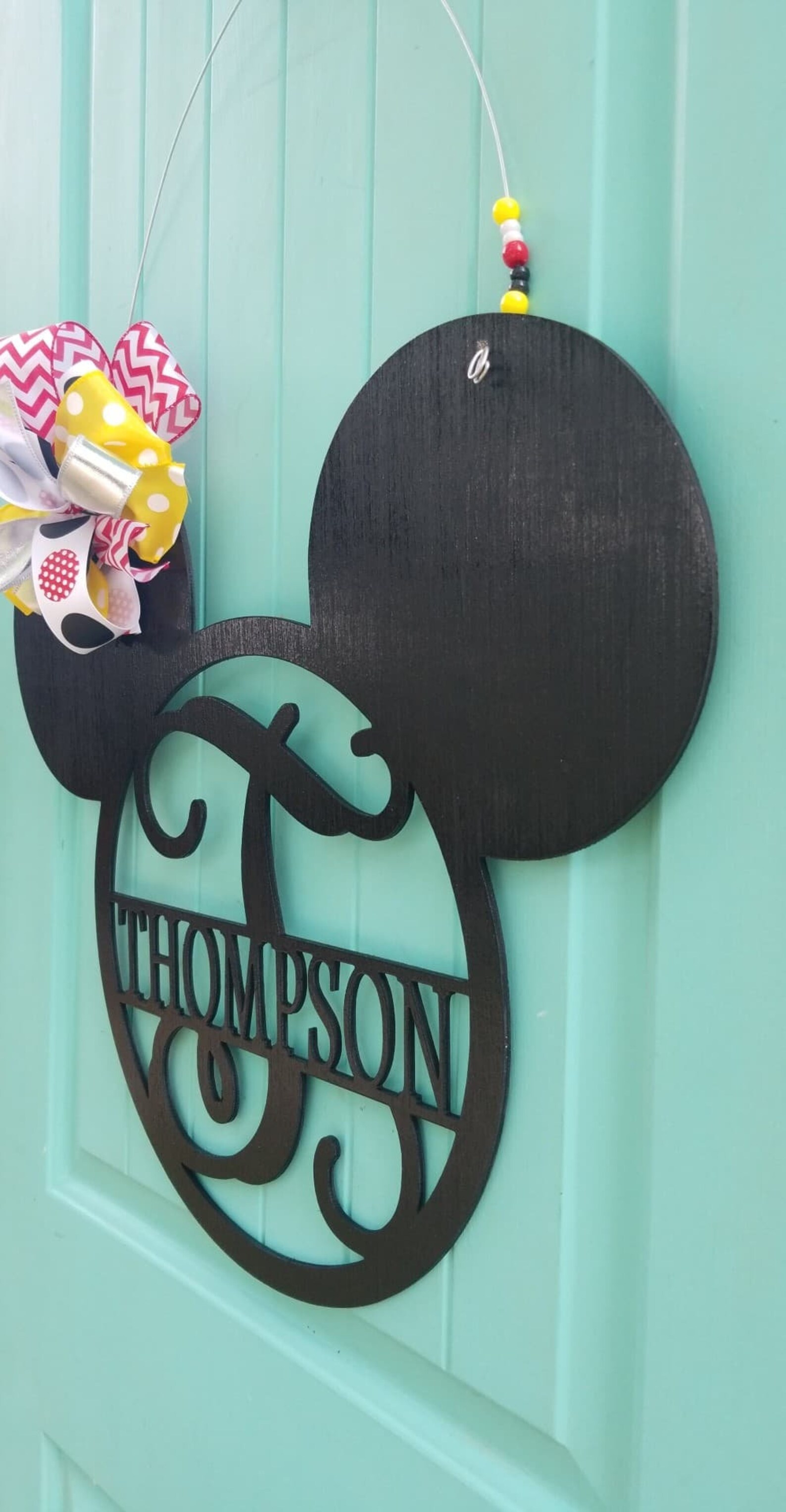 Mickey Mouse Door Hanger Mickey Door Hanger Mickey Monogram - Etsy