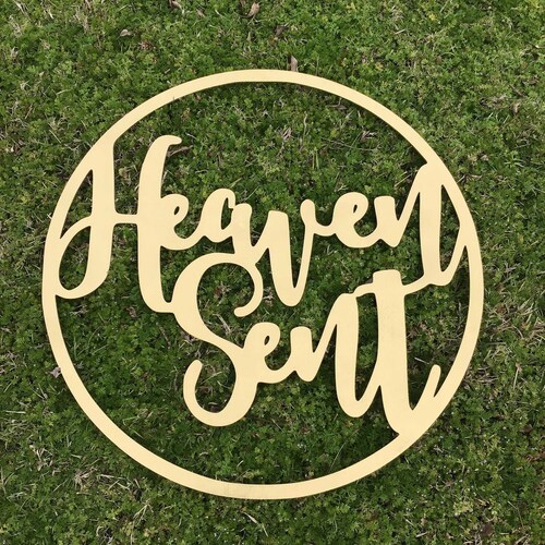 Heaven Sent Wood Cutout Nursery Cutout Baby Shower Sign - Etsy