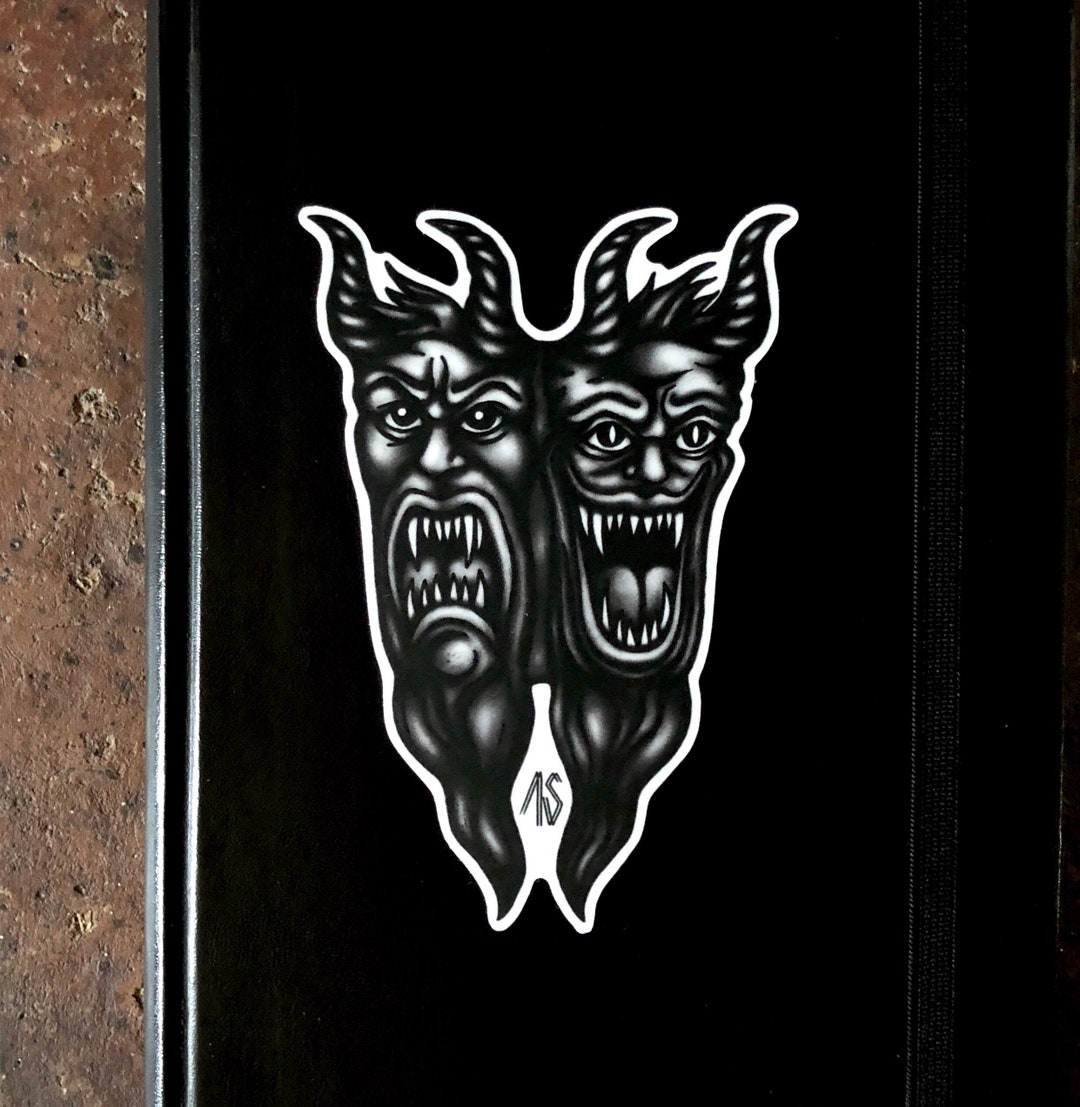 Two Faced Sticker Vinyl Stickers Victorian Art Horror - Etsy