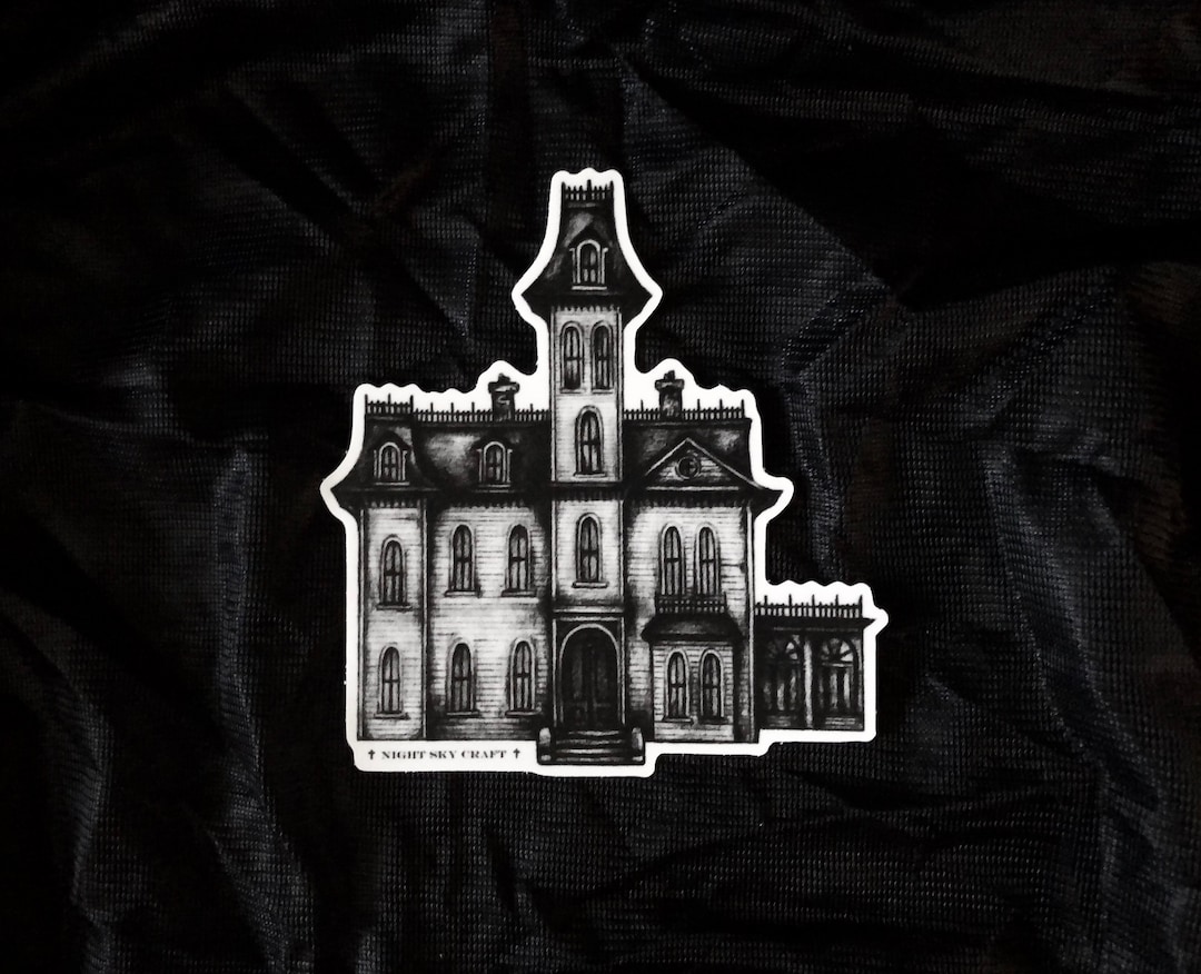 Addams Family Mansion Sticker, Vinyl Stickers, Haunted House Sticker ...