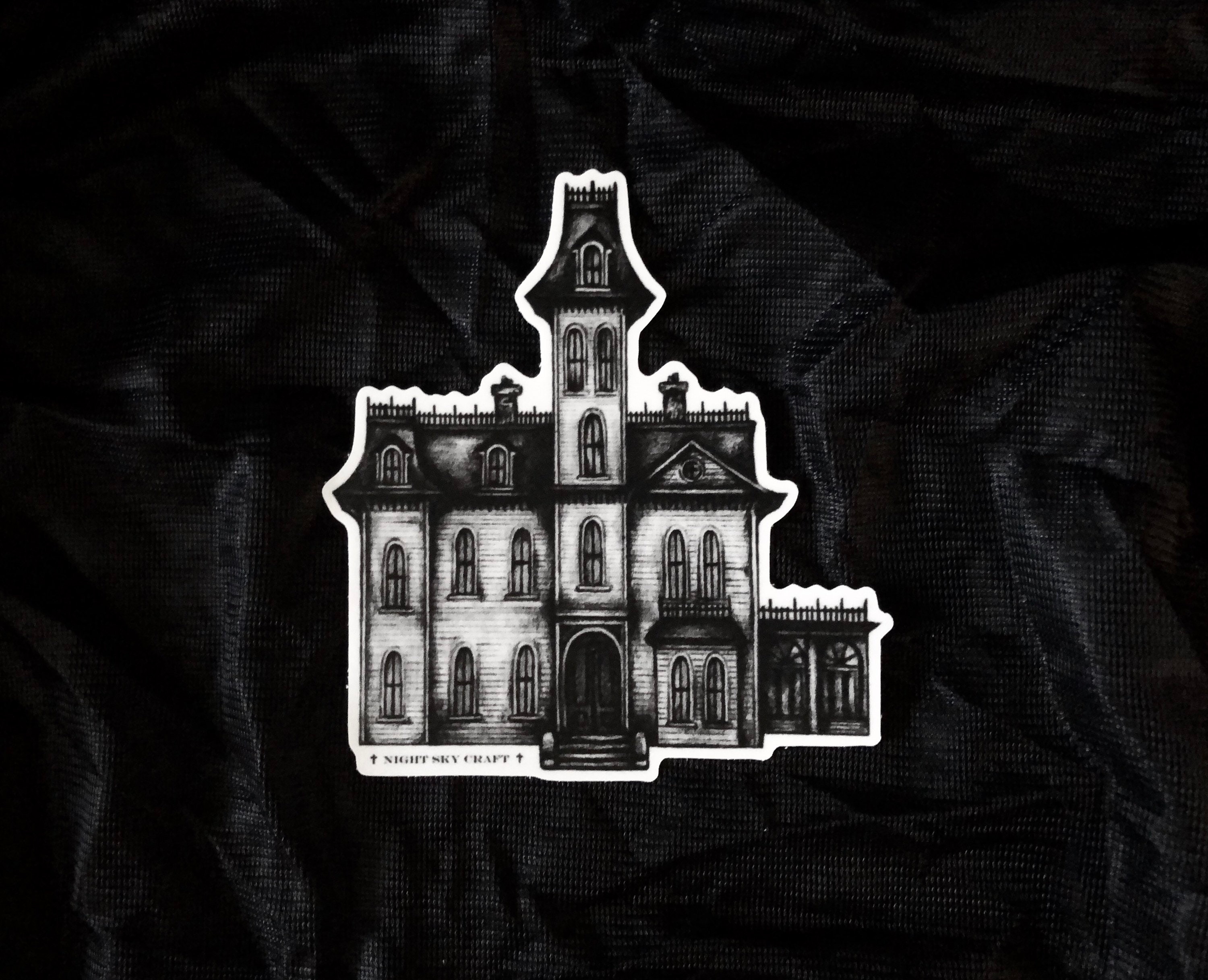 Addams Family Mansion Sticker, Vinyl Stickers, Haunted House Sticker ...
