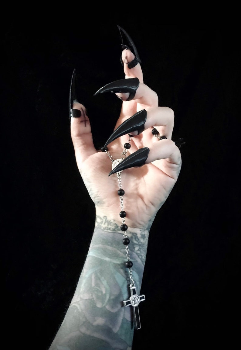 Set of 5 Black Claw Nail Rings Claw Rings Gothic Ring - Etsy