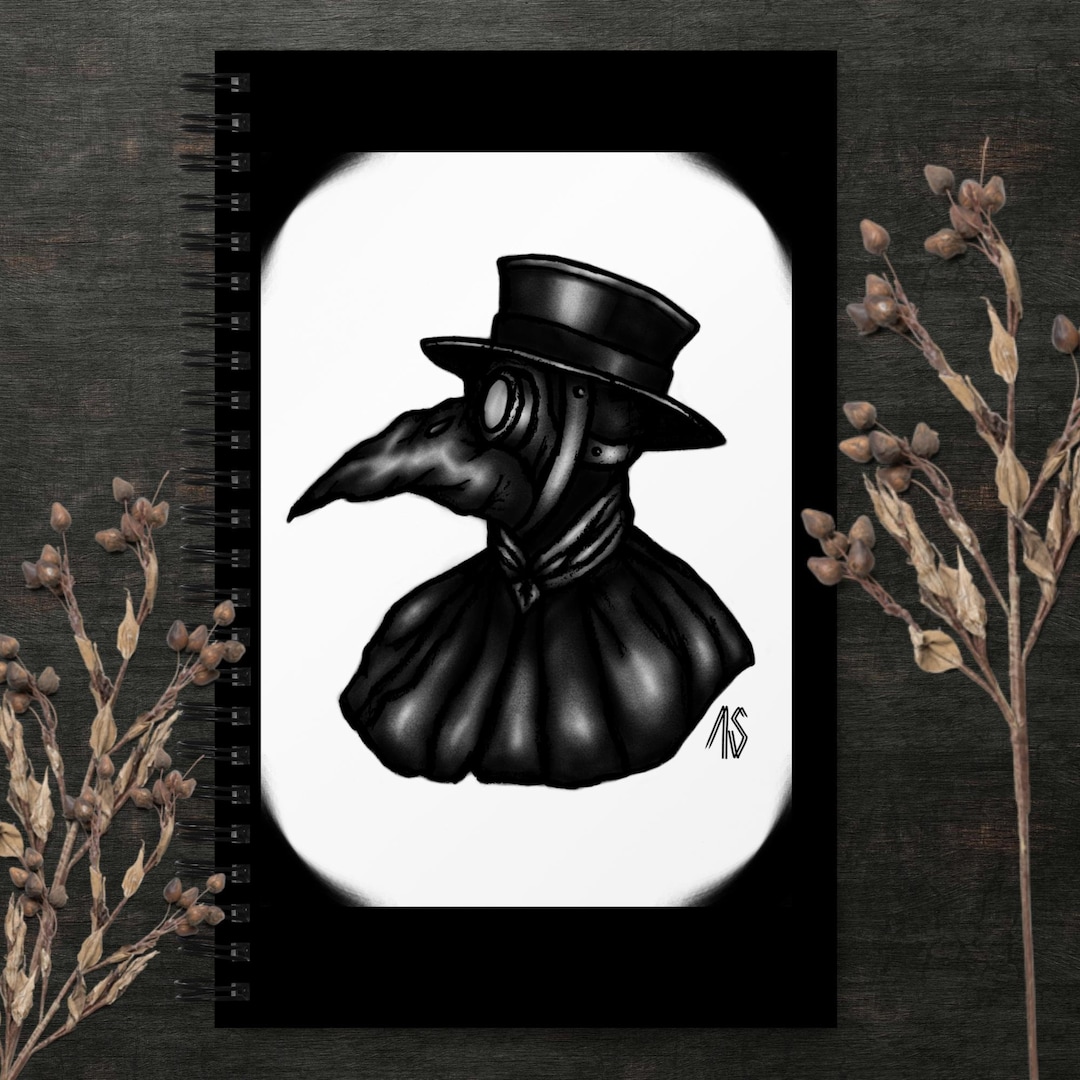 Plague Doctor Spiral Notebook, Notebook, Goth Journal, Lined Notebook ...