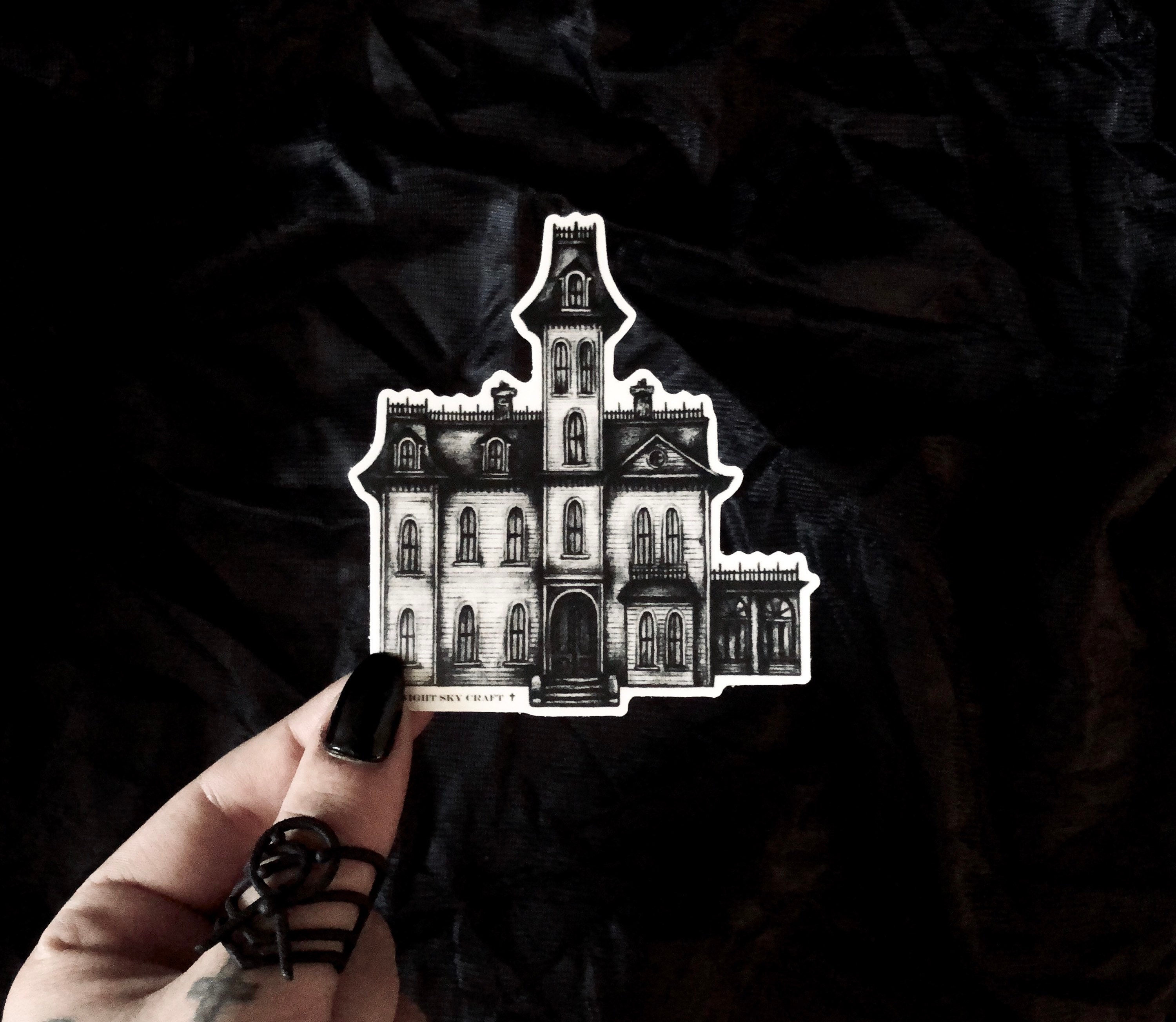 Addams Family Mansion Sticker, Vinyl Stickers, Haunted House Sticker ...