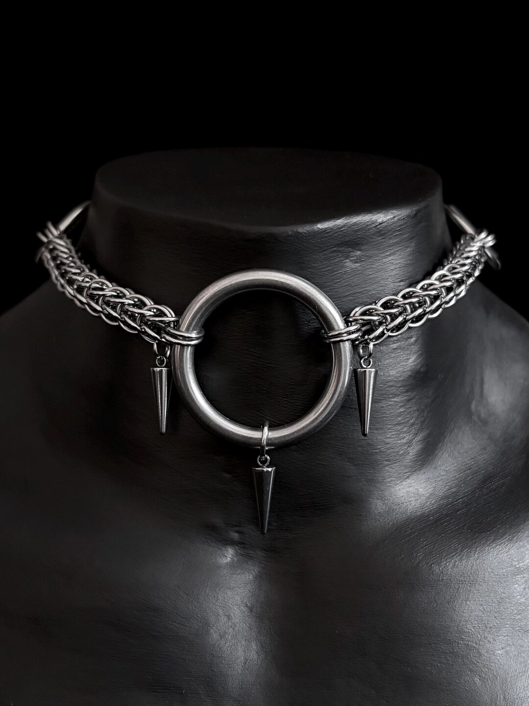Chainmail Spike Choker Necklace, Chainmaille Necklace, Chainmail ...
