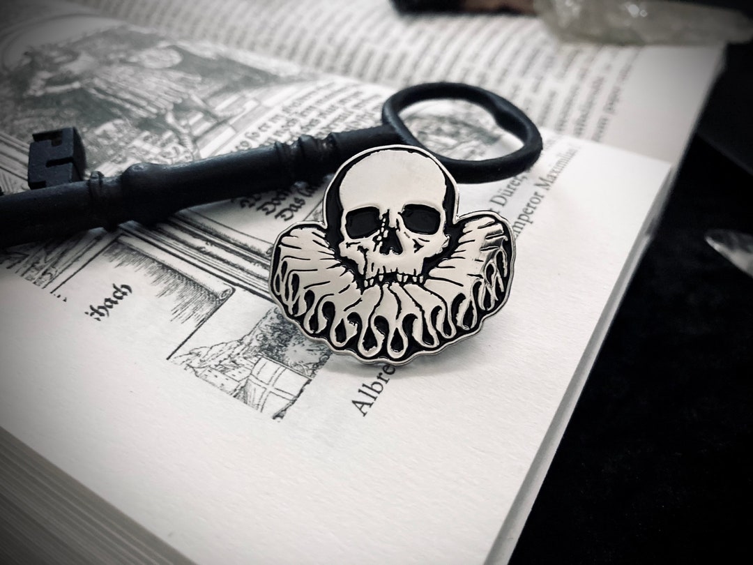 Elizabethan Death Pin, Victorian Skull Pin, Soft Enamel Pin, Skull Pin ...
