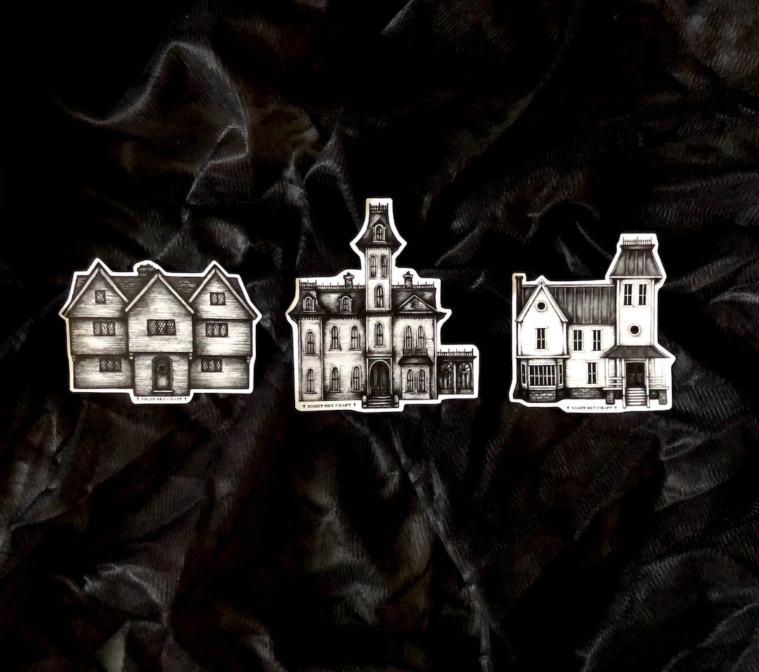 Haunted Residence Sticker, Vinyl Stickers, Architecture, Haunted House ...