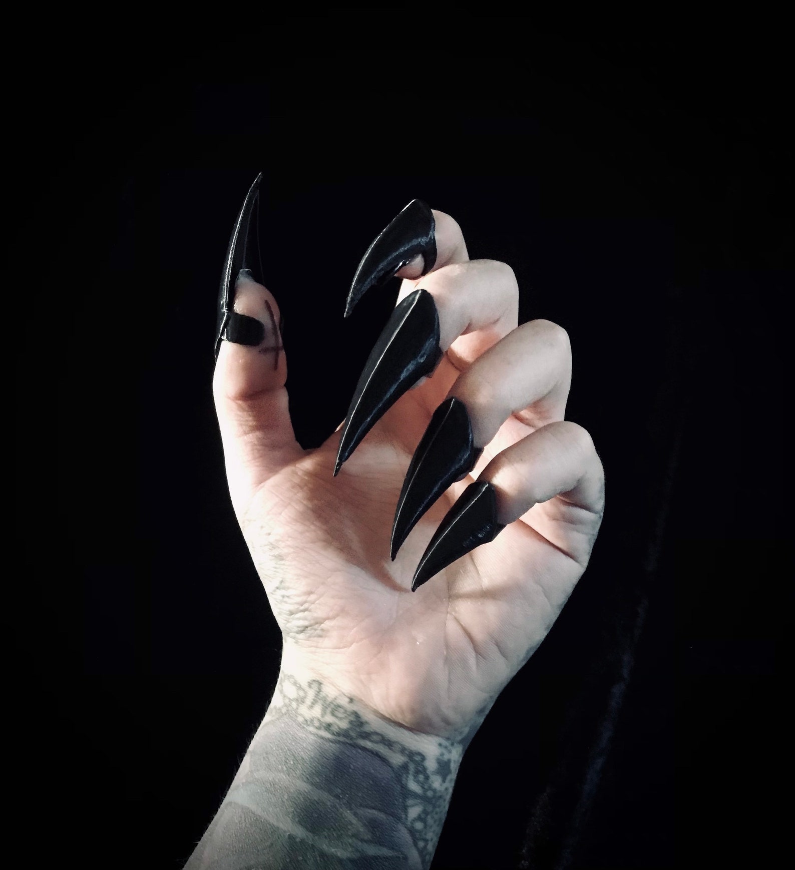 Set of 5 Black Claw Nail Rings Claw Rings Gothic ring | Etsy