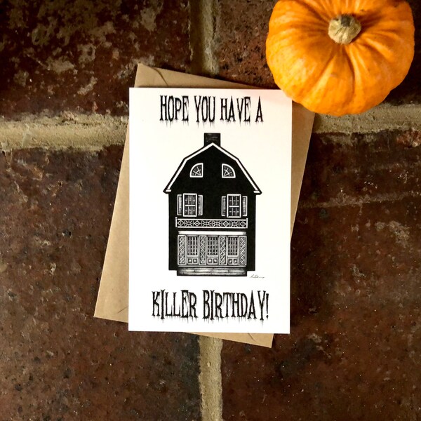 Haunted House Birthday Card - Etsy