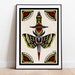 Death Moth Tattoo Print, Moth Dagger Print, Tattoo Print, Dagger Tattoo ...