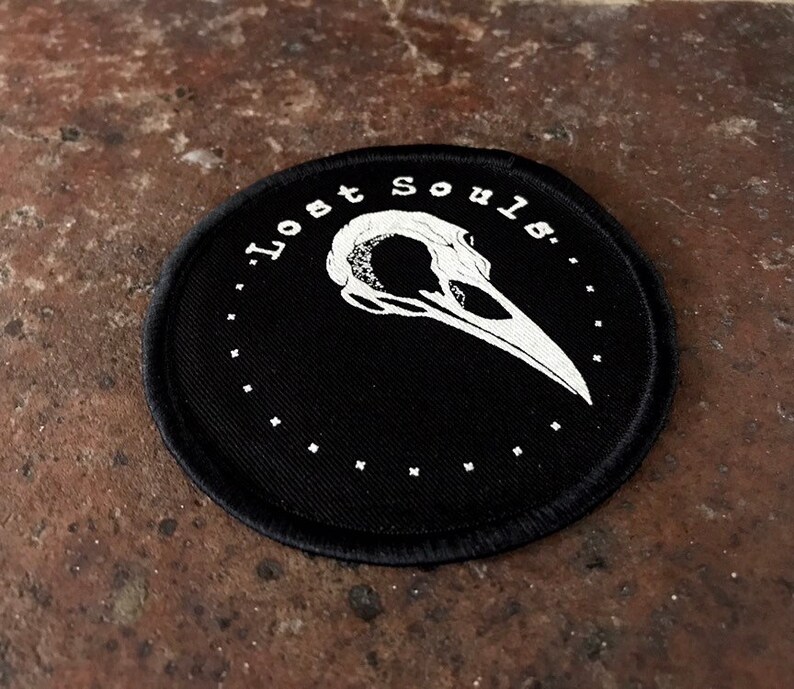 Iron on Patch Crow Skull Patch Skull Patch Screen Print - Etsy