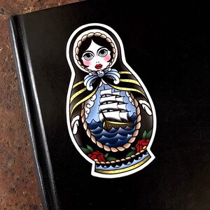 Vinyl Sticker, Russian Doll Sticker, Traditional Tattoo Sticker, Laptop ...
