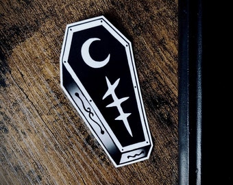 Skull and Coffin vinyl Sticker - Etsy