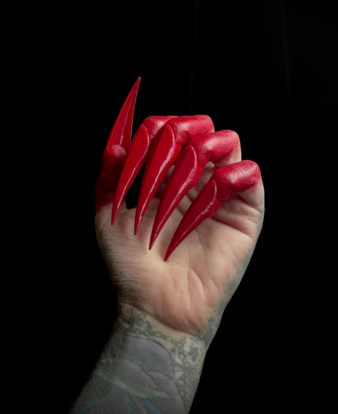 XL Red Claw Nail Ring, Claw Rings, Gothic Ring, Alternative Ring ...