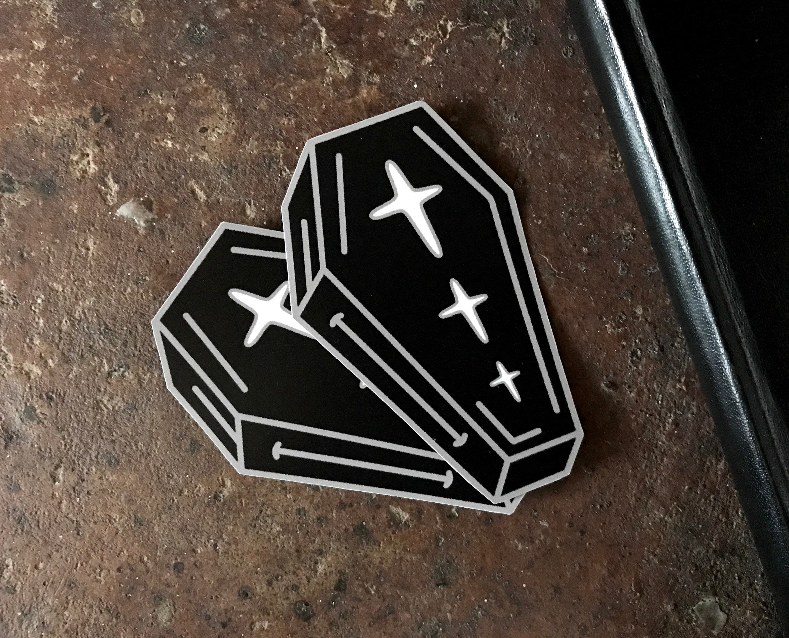 Vinyl Sticker Coffin Sticker Starry Night Coffin Laptop | Etsy