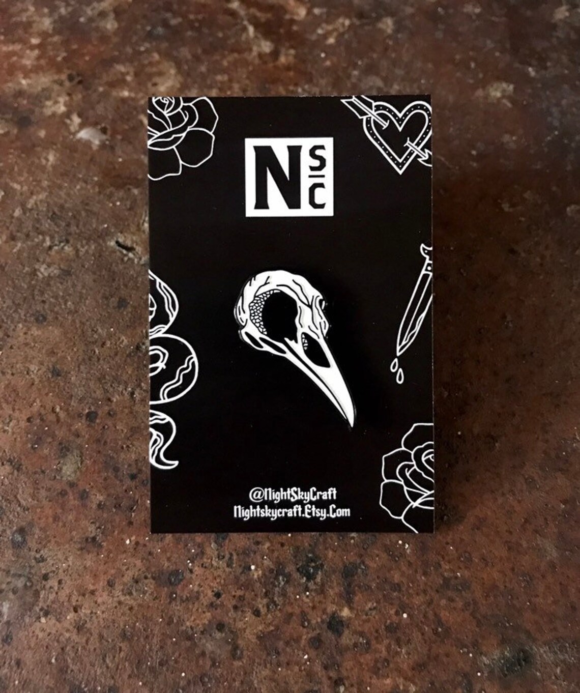 Glow in the Dark Pin Crow Skull Pin Soft Enamel Pin Skull | Etsy