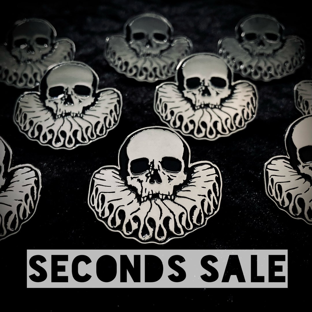 Seconds Sale, Elizabethan Death Pin, Victorian Skull Pin, Soft Enamel ...