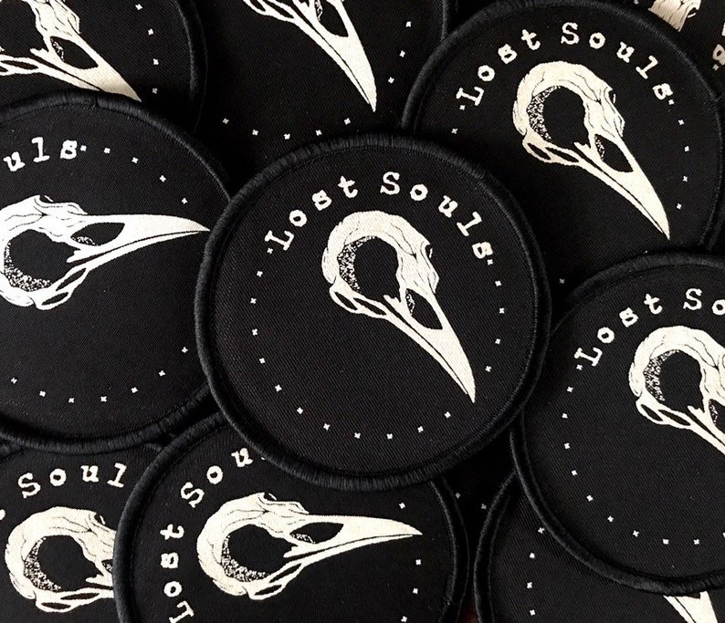Iron on Patch Crow Skull Patch Skull Patch Screen Print - Etsy