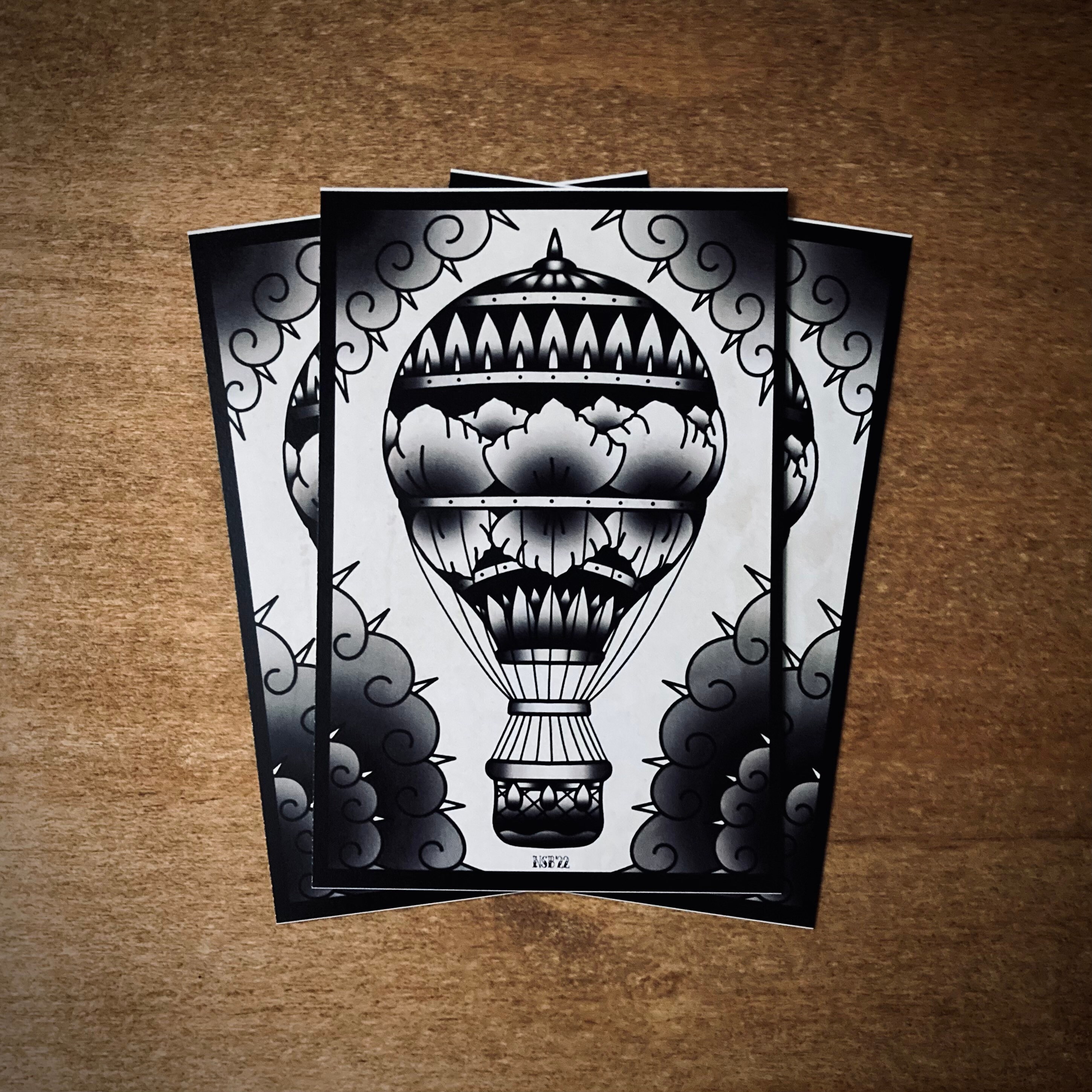 Traditional Hot Air Balloon Tattoo