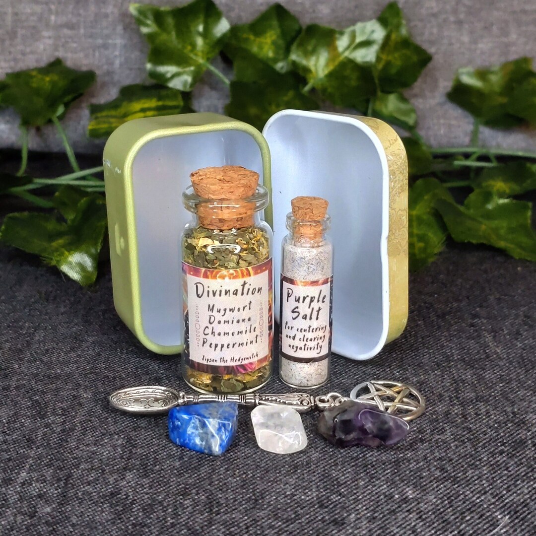 Mini Divination Travel Altar - Spell Work on the Go! Amethyst, Lapis ...