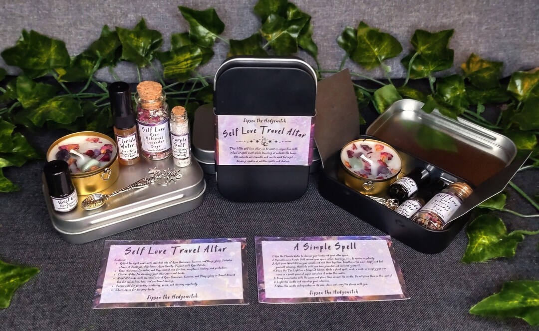 Self Love Travel Altar - Spell Work on the Go! Tea Light, Florida Water ...