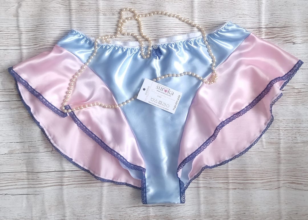 Satin Tap Pants With Flounce / 2 Colour Sleepwear Loungewear Underpants ...