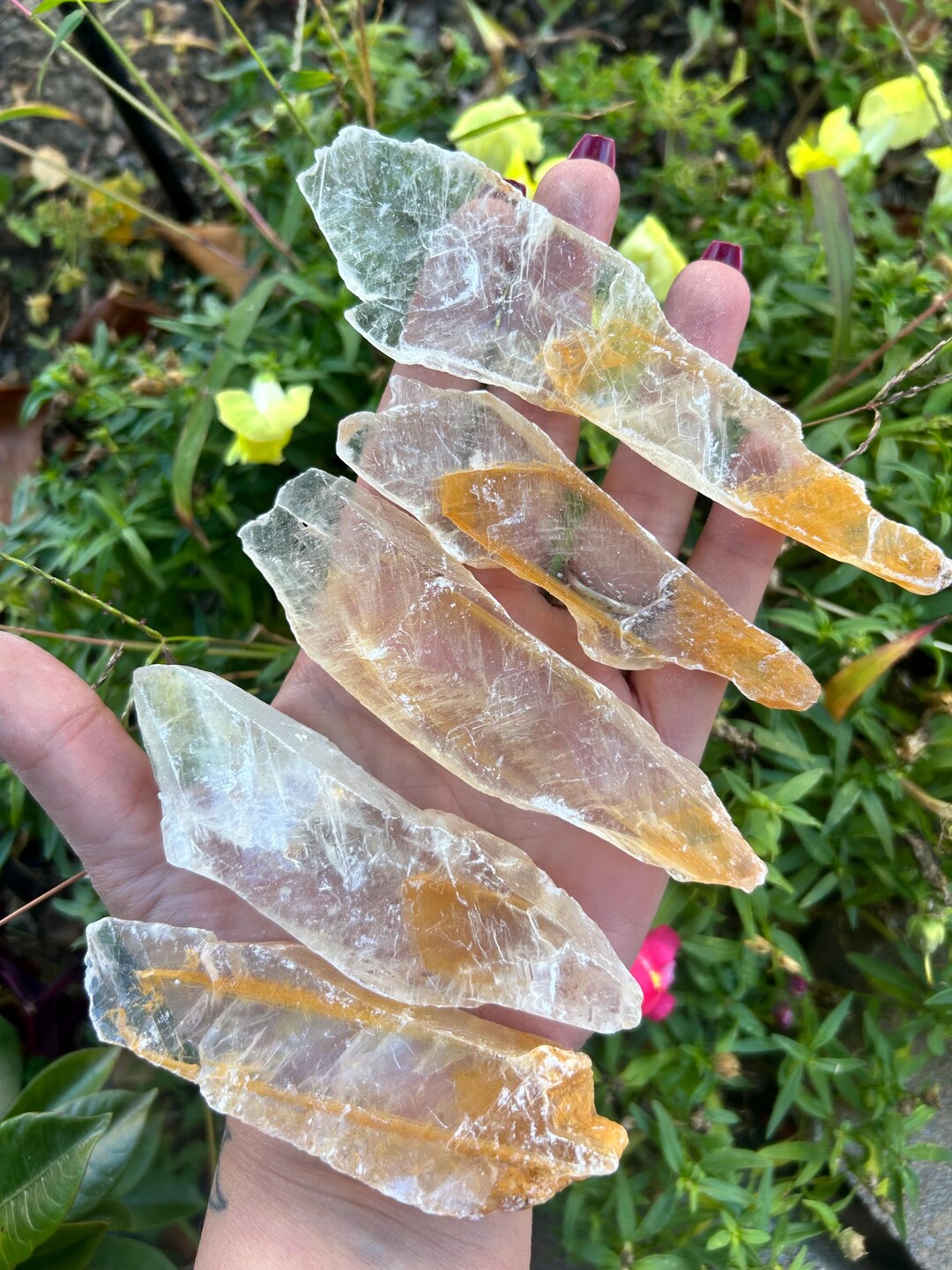 Golden Healer Phantom Selenite Slabs - Etsy