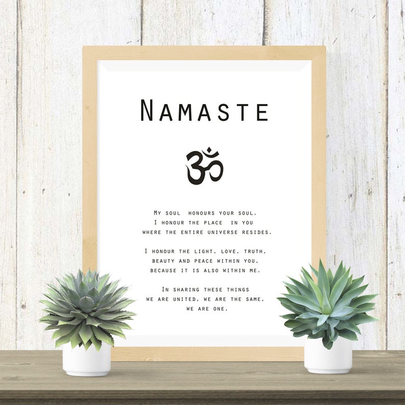 Yoga Namaste Print in 2 Different Designs With a Hand Drawn Aum or ...